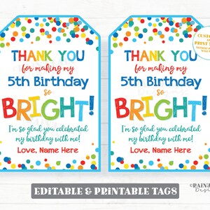 Thanks for Making My Birthday Bright Tag Finger Light Sunglasses Glow ...