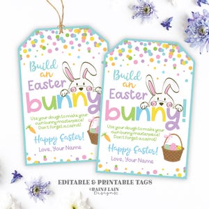 Create Your Own Easter Bunny Tag Build Make Play Dough Gift Doh Spring ...