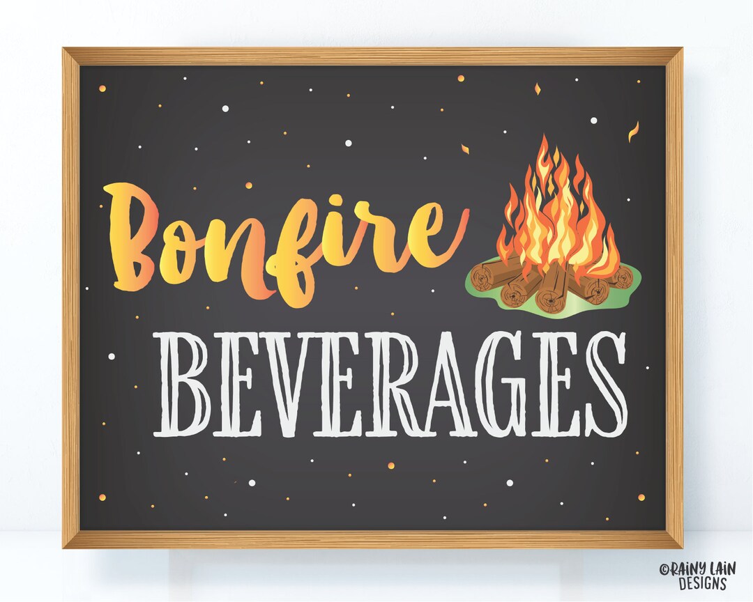 Bonfire Beverages, Bonfire Beverages Sign, Printable Bonfire Signs ...