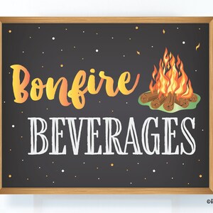 Bonfire Beverages, Bonfire Beverages Sign, Printable Bonfire Signs ...