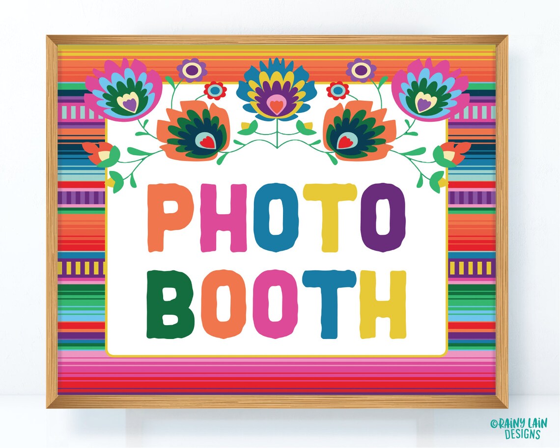 Photo Booth Sign Printable Photo Booth Fiesta Photo Booth - Etsy