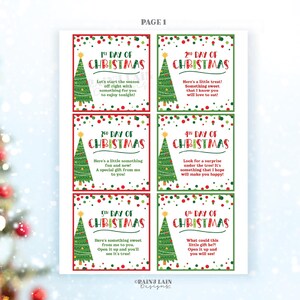 12 Days of Christmas Gift Tags, Editable Printable Cards, Square, Elf ...