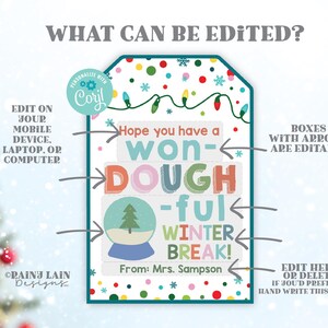 Won-dough-ful Winter Break Tag Play Dough Gift Christmas Holiday ...