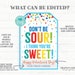 Don't Be Sour I Think You're Sweet Valentine Tag, Sweet and Sour Candy ...