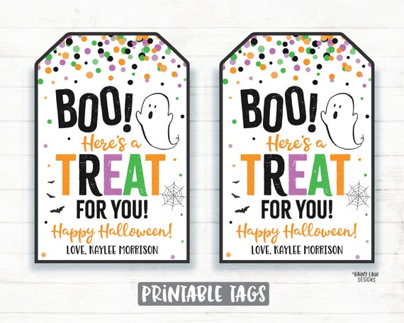 Hey Boo Here's a Treat for You Tags Boo Halloween - Etsy