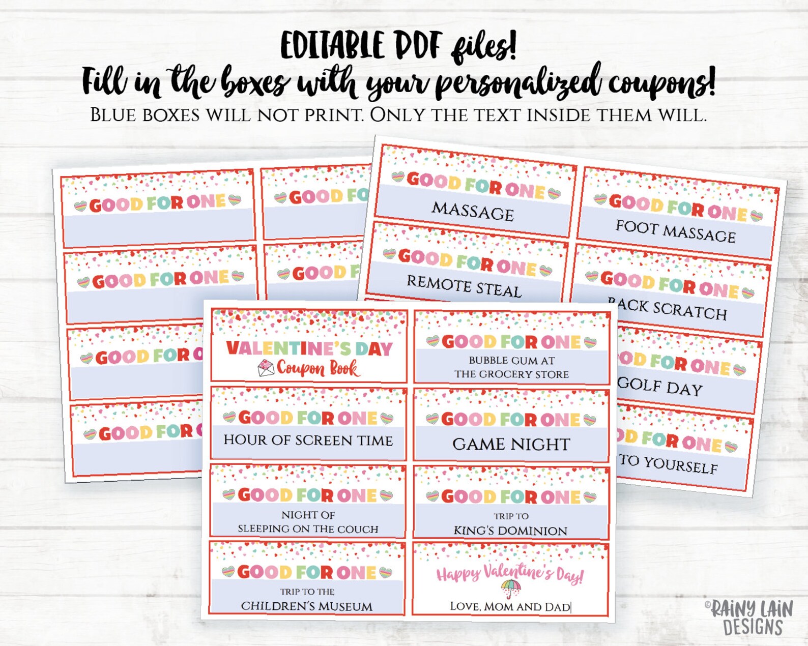 Valentine's Day Coupon Book Printable Valentine Coupons | Etsy