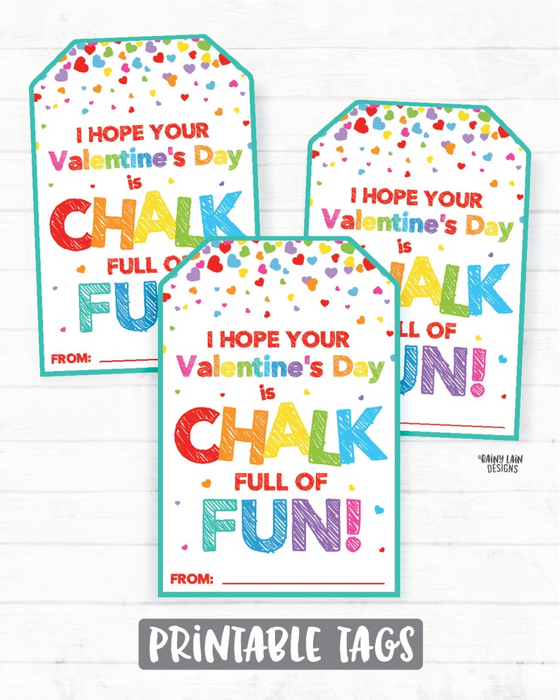 Chalk Valentine Tags Hope Your Valentine's Day is Chalk | Etsy