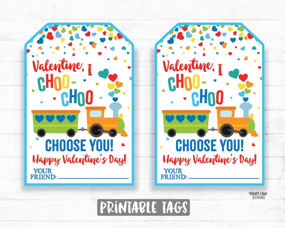 Valentine I Choo Choo Choose You Train Valentine Tags Choo | Etsy