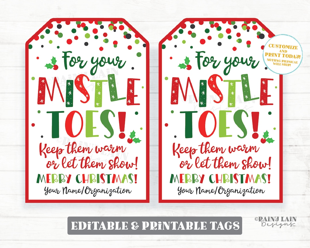 For Your Mistle Toes Christmas Gift Tag Socks Gift Pedicure Nail Polish ...