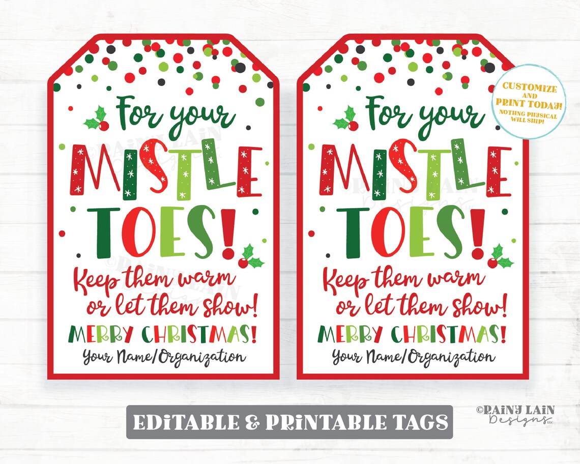 For Your Mistle Toes Christmas Gift Tag Socks Gift Pedicure | Etsy