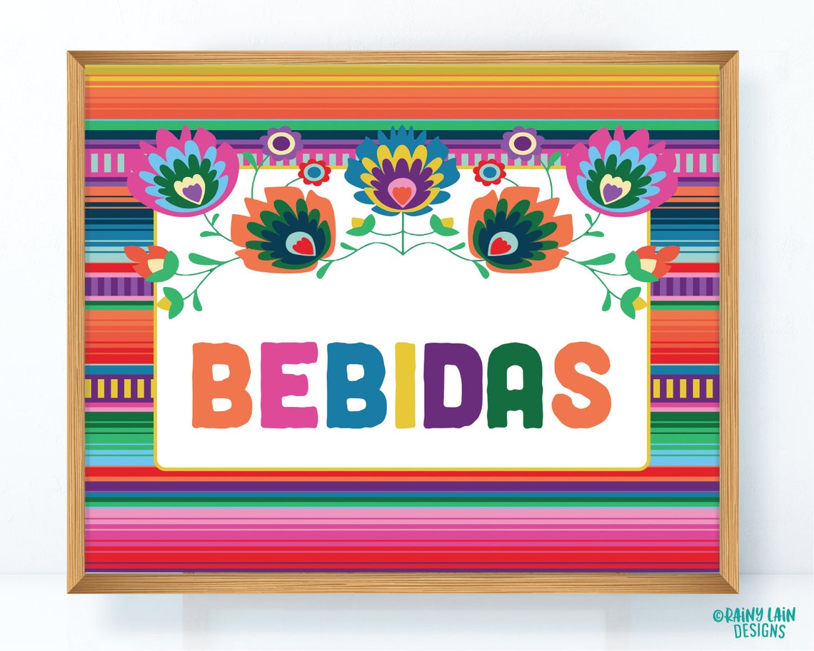 Bebidas Sign Bebidas Fiesta Sign Drinks Sign Fiesta Signs | Etsy