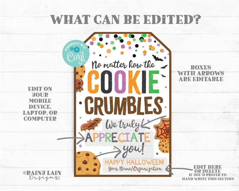 No Matter How the Cookie Crumbles Halloween Tag We Appreciate You Gift ...