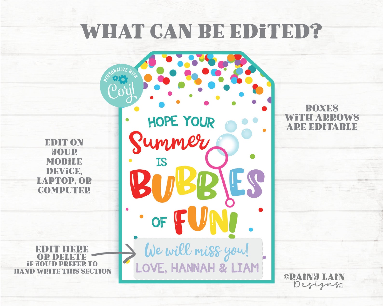 Hope Your Summer is Bubbles of Fun Tags End of School Year - Etsy
