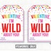 I'm Wild About You Valentine Tags, Animal Cracker Valentine, Animal ...