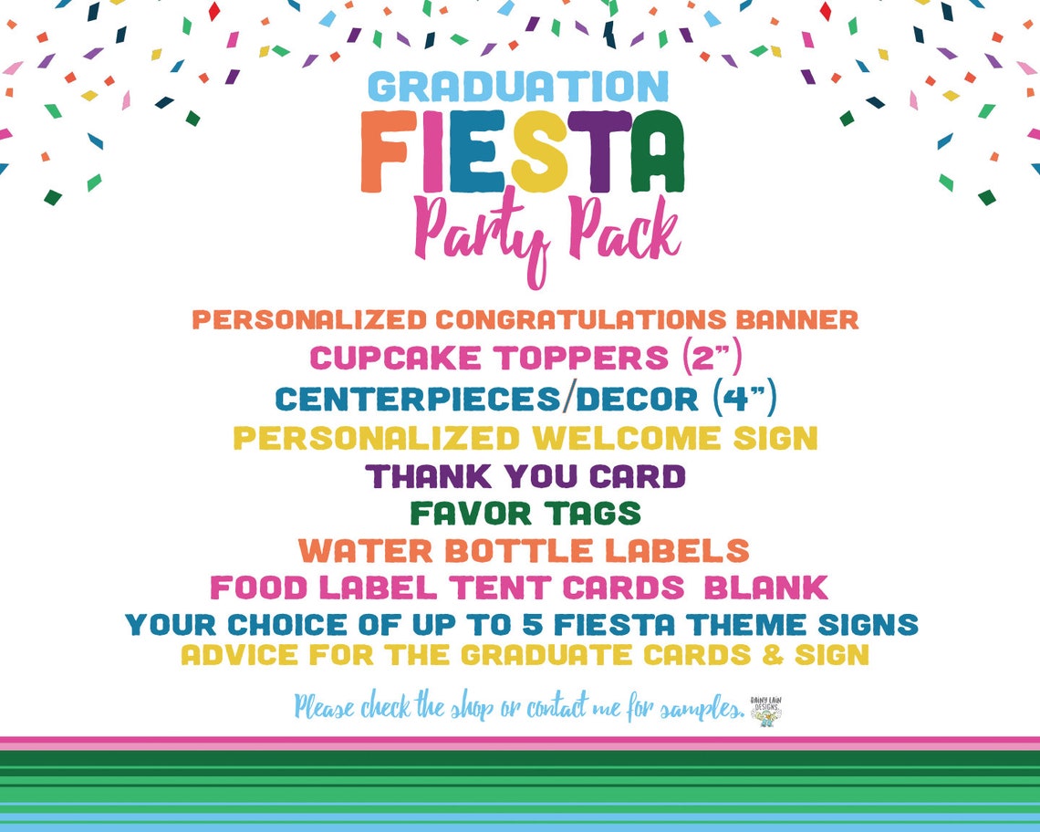 Graduation Fiesta Invitation With Photo Printable Fiesta - Etsy