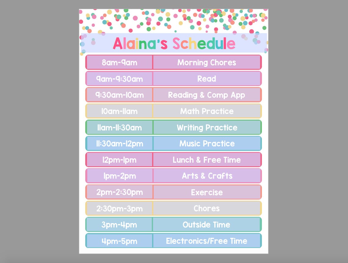 Printable Kids Home School Schedule Editable Daily Schedule | Etsy