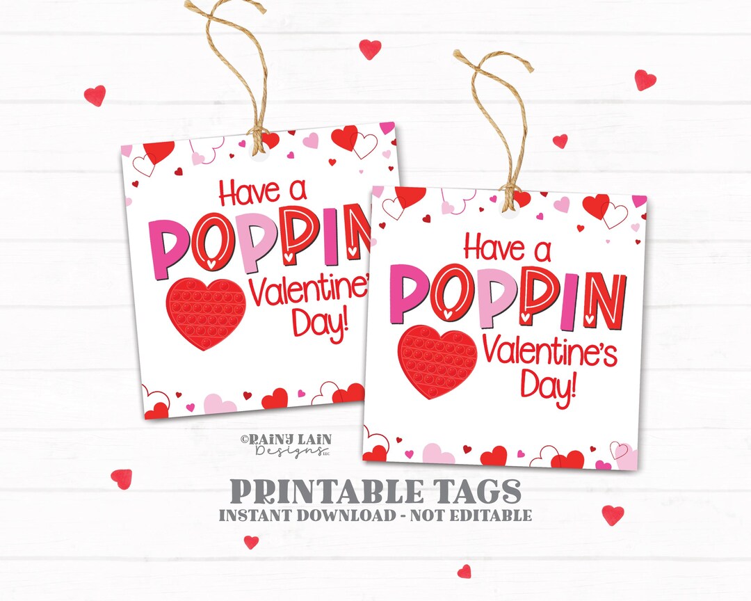 Pop-it Valentine Tag, Poppin Tags, Poppin Valentines, Fidget Valentines ...