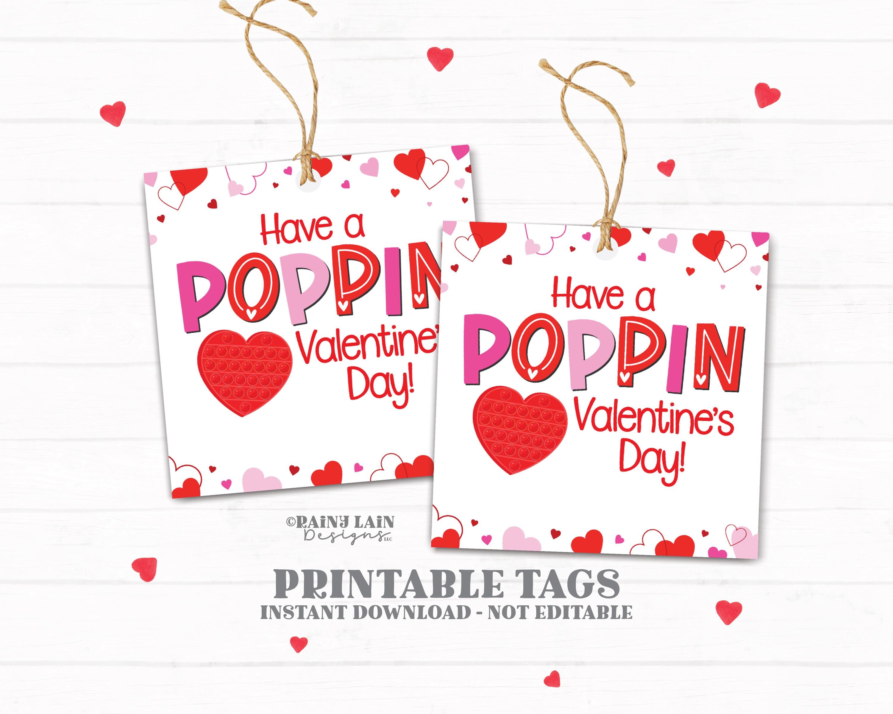 Pop-it Valentine Tag, Poppin Tags, Poppin Valentines, Fidget Valentines ...