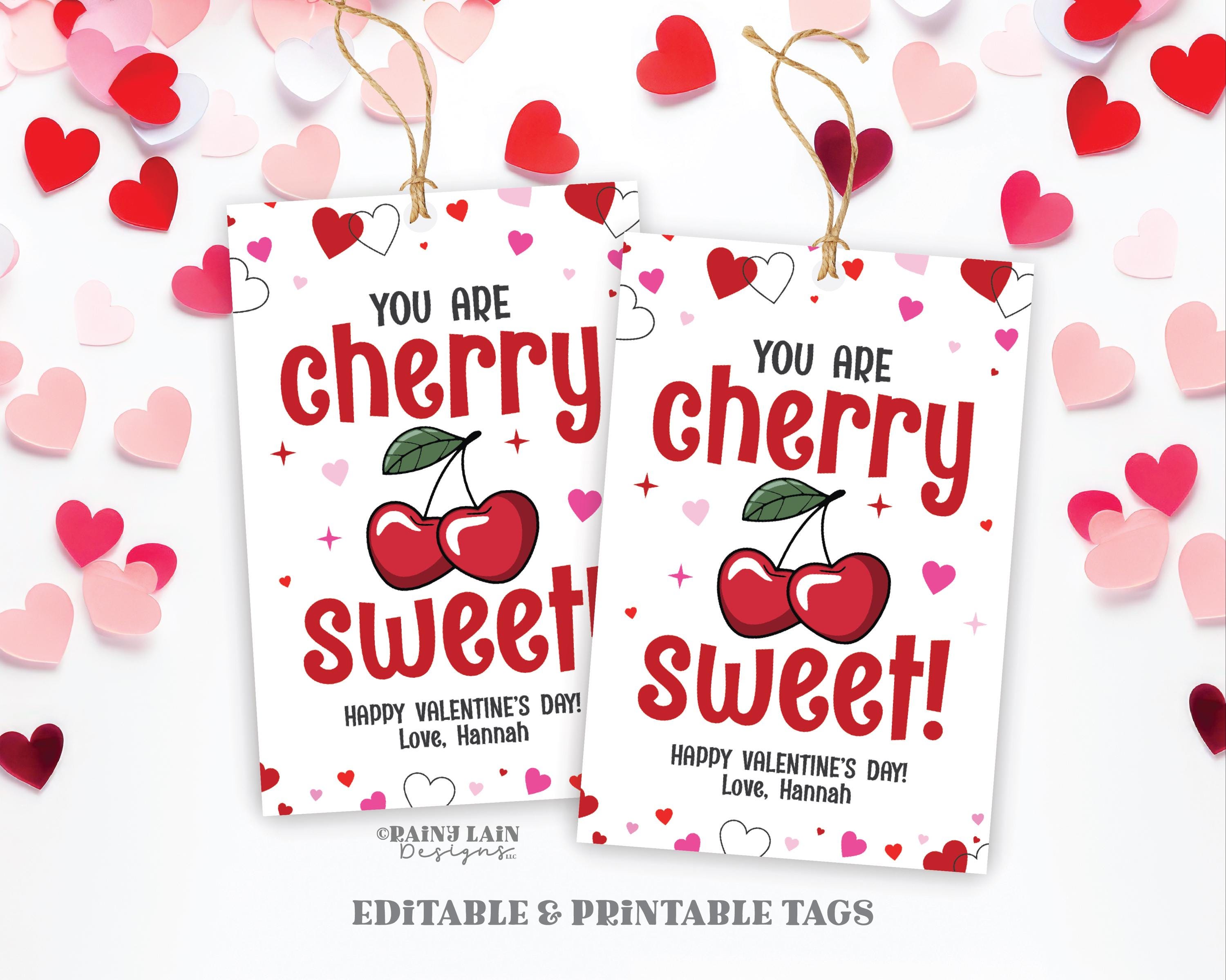 Printable Cherry Valentine, Cherry Sweet Friends Valentine, Classmate ...