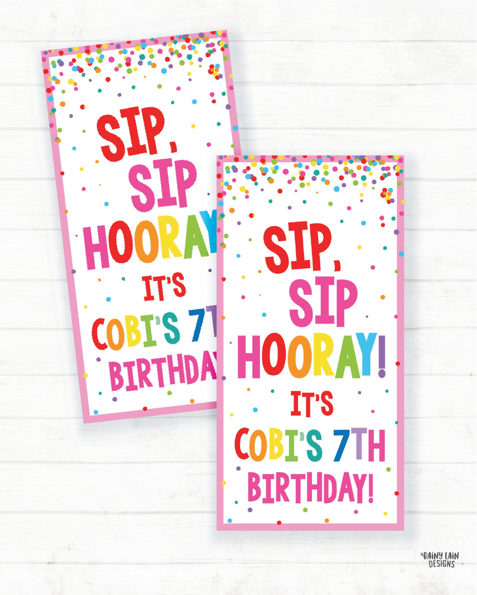 Silly Straw Favor Tags Sip Sip Hooray Birthday Favor Crazy - Etsy