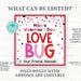 Love Bug Valentine Tag, Worm Valentines, Caterpillar, Ladybug, Friend ...