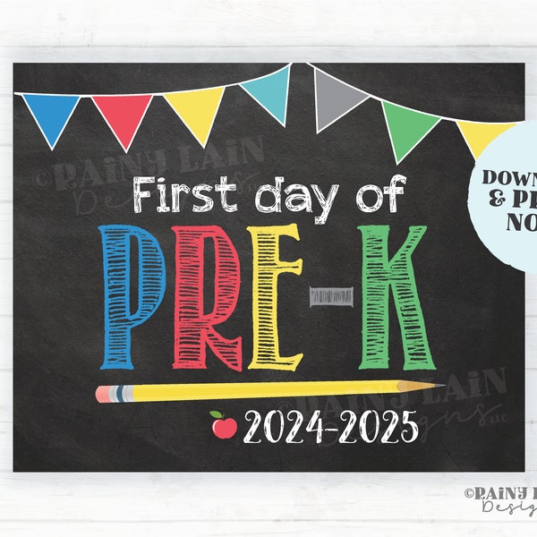 First Day of Pre K - Etsy