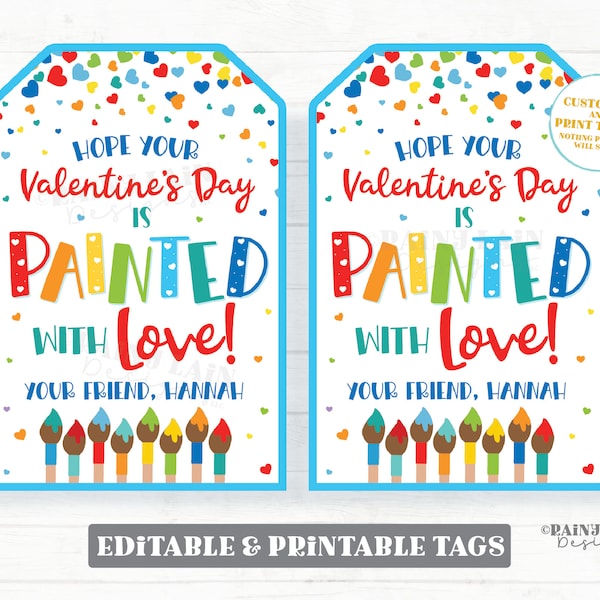 Watercolor Valentine - Etsy