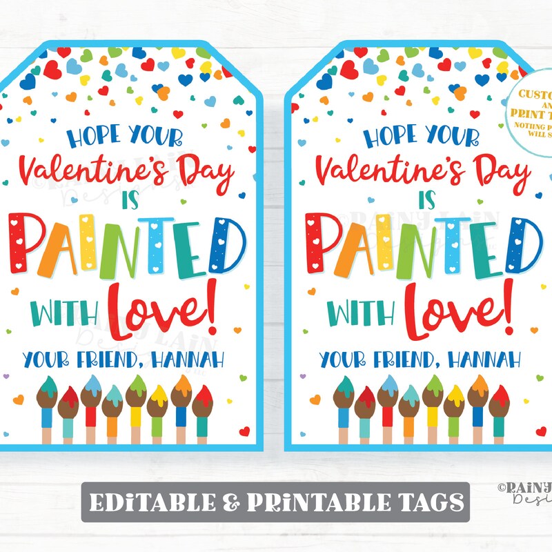 Watercolor Valentine - Etsy