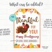 So Thankful for You Gift Tags Thanksgiving Favor Tags Employee ...