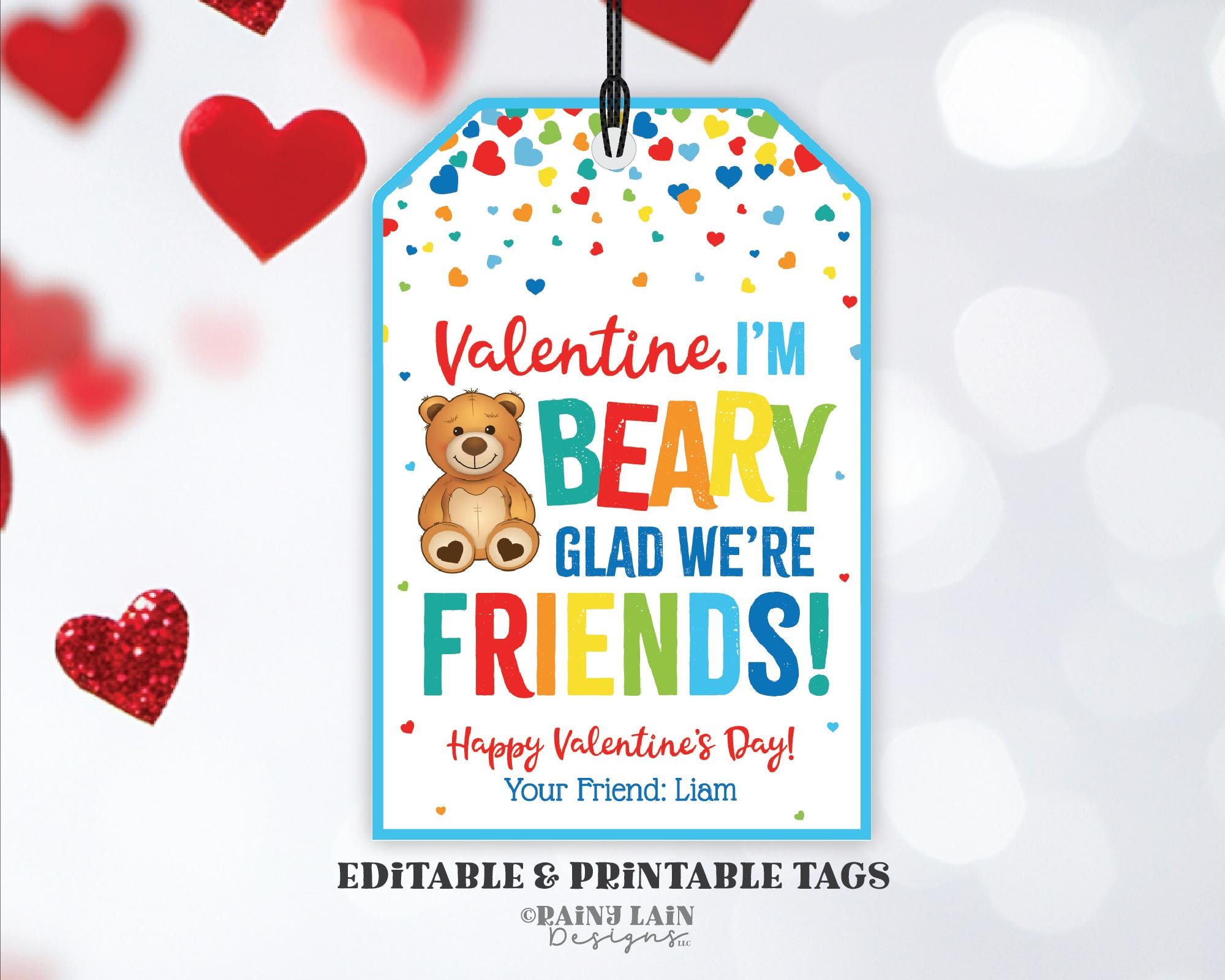 Beary Glad We're Friends Valentine, Bear Valentine, Gummy Bears ...
