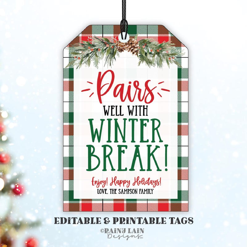 Winter Wine Bottle Label - Etsy