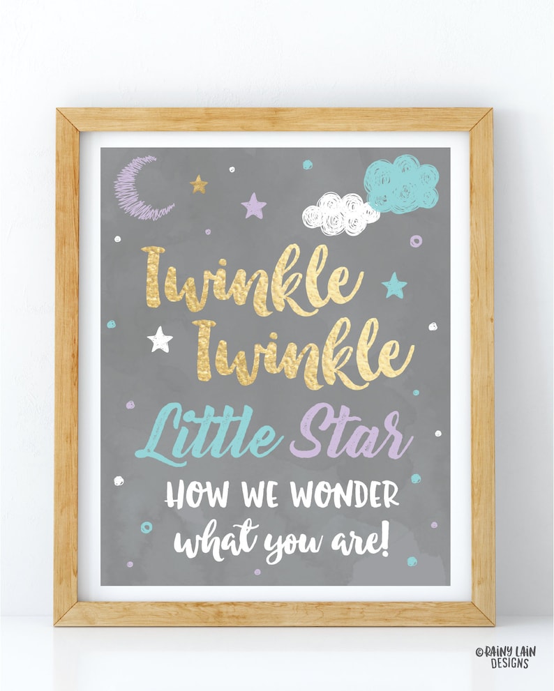 Twinkle Twinkle Little Star How We Wonder What You Are Poster - Etsy
