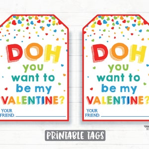 Doh You Want to Be My Valentine, Boy Doh Valentine, Play Dough ...