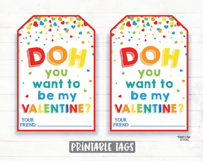 Doh You Want to Be My Valentine Boy Doh Valentine Play - Etsy