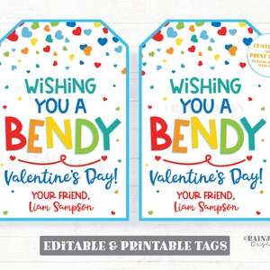 Bendy Pencil Valentine, Bendy Valentine's Day Tag, Bendy Straw Bracelet ...