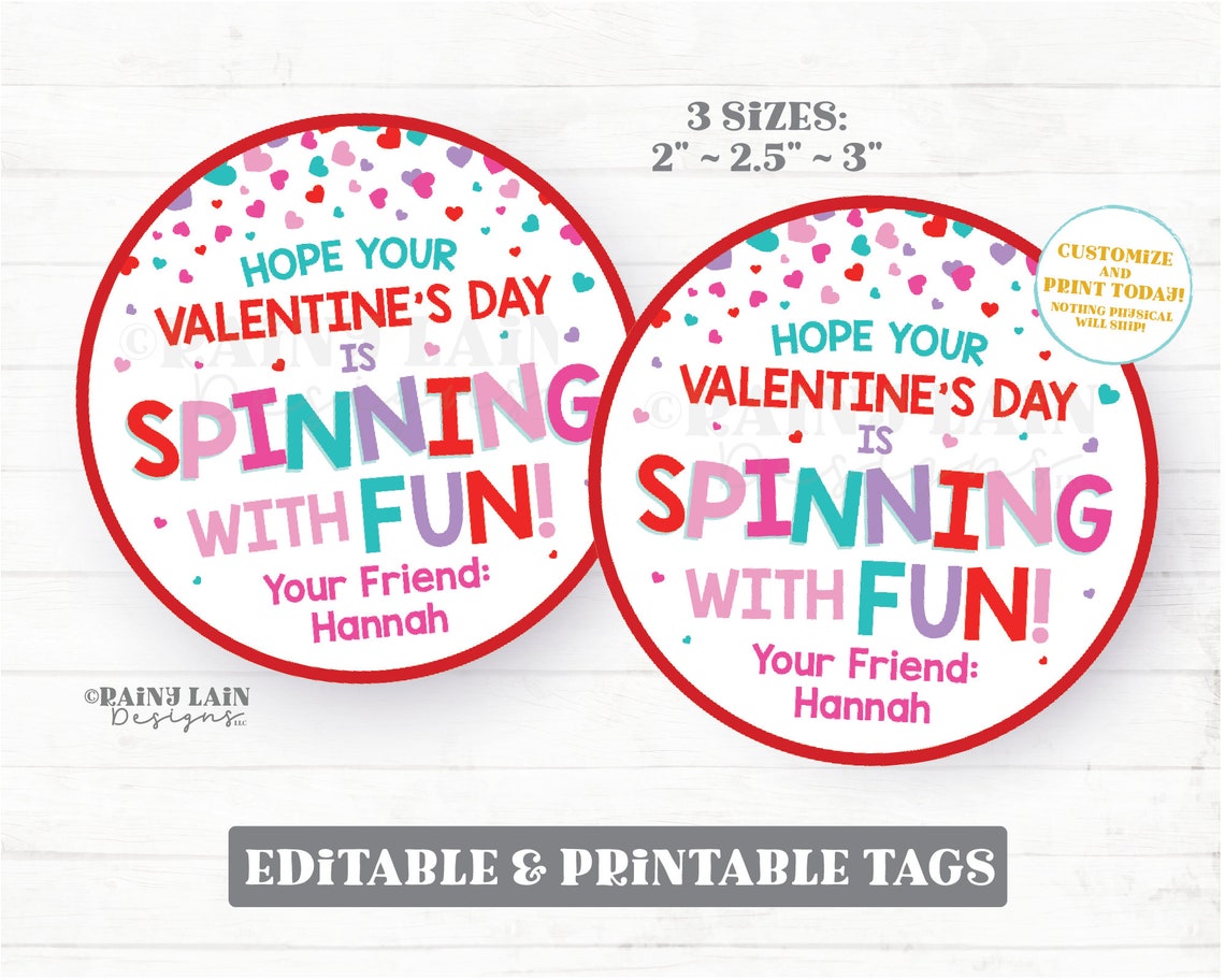 Spinning With Fun Tag Fidget Spinner Valentine Pop Spin Toy - Etsy