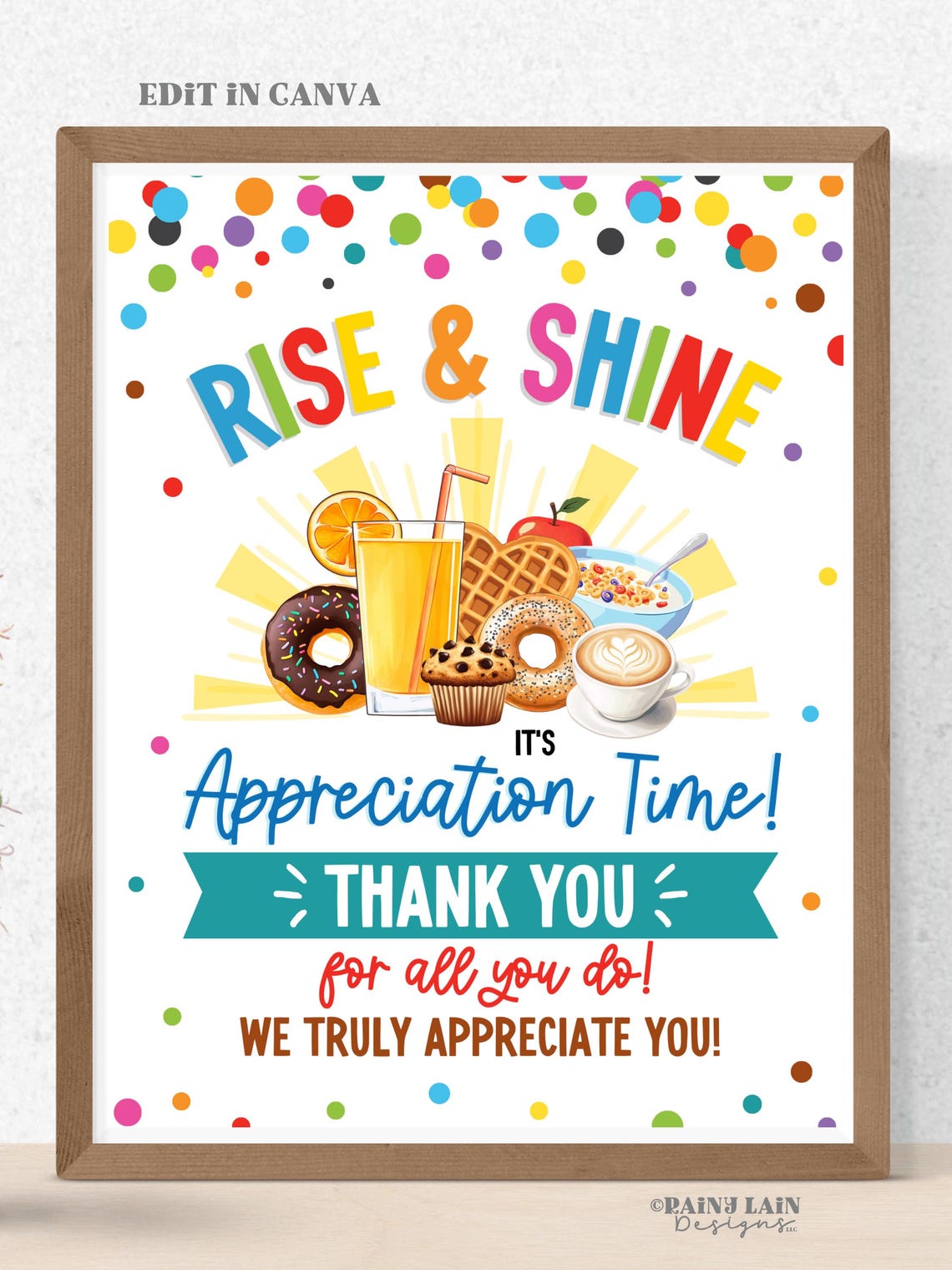 Editable Breakfast Appreciation Sign, Teacher Appreciation Week ...