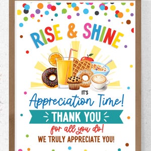 Editable Breakfast Appreciation Sign, Teacher Appreciation Week ...