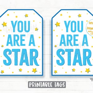 You Are a Star Tag Printable Appreciation Gift Tag, Essential Worker ...