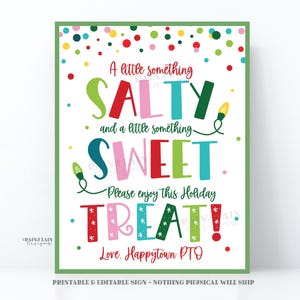 Salty Sweet Treat Sign, Christmas Something Salty and Sweet Holiday ...