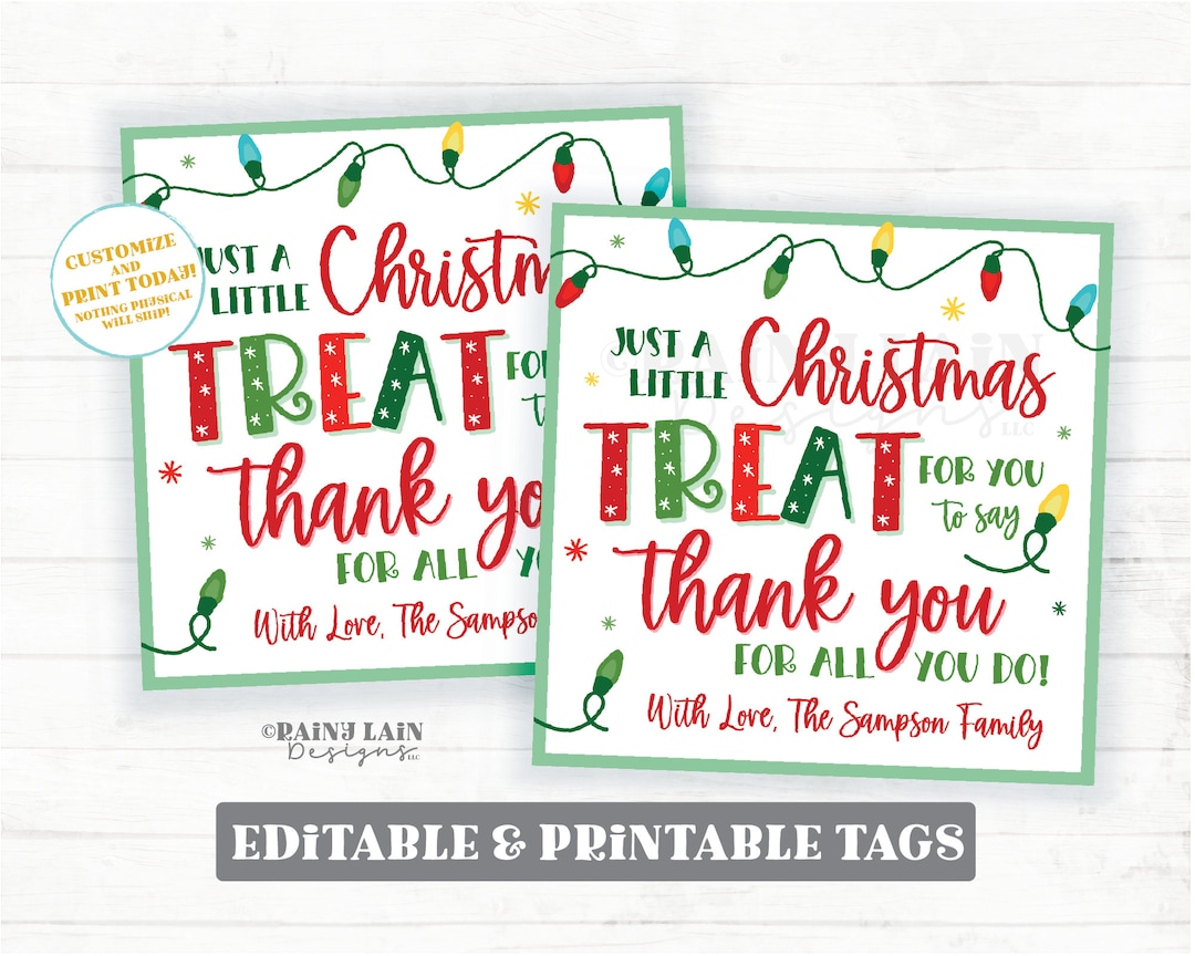 Christmas Treat for You to Say Thank You for All You Do Tag Holiday ...