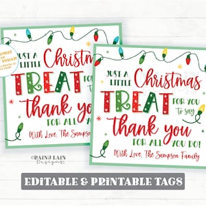 Christmas Treat for You to Say Thank You for All You Do Tag Holiday ...