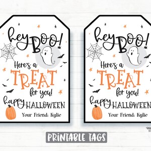 Hey Boo Here's a Treat for You Tags Halloween Printable Halloween Tag ...