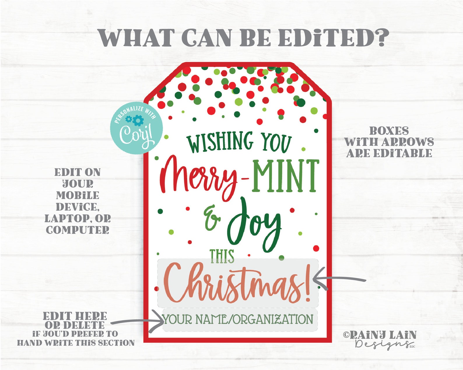 Merry-mint and Joy This Christmas Tag Holiday Mint Thank You - Etsy