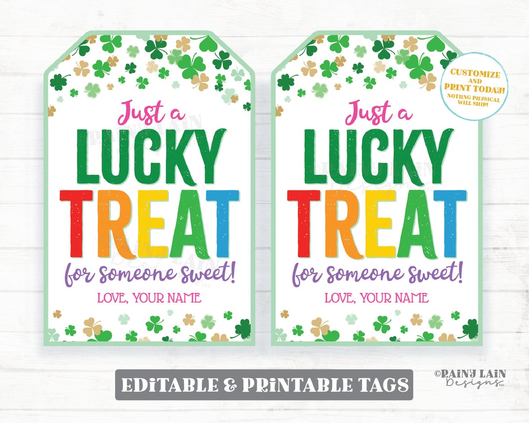 Lucky Treat for Someone Sweet St. Patrick's Day Tag Shamrock Rainbow ...
