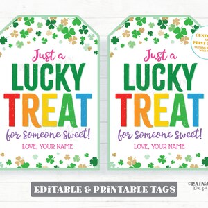 Lucky Treat for Someone Sweet St. Patrick's Day Tag Shamrock Rainbow ...