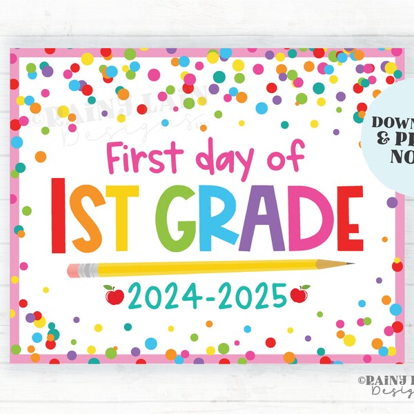 First Day of 1st Grade - Etsy