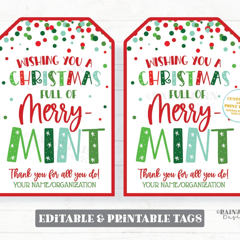 Christmas Mint Label Stickers - Etsy