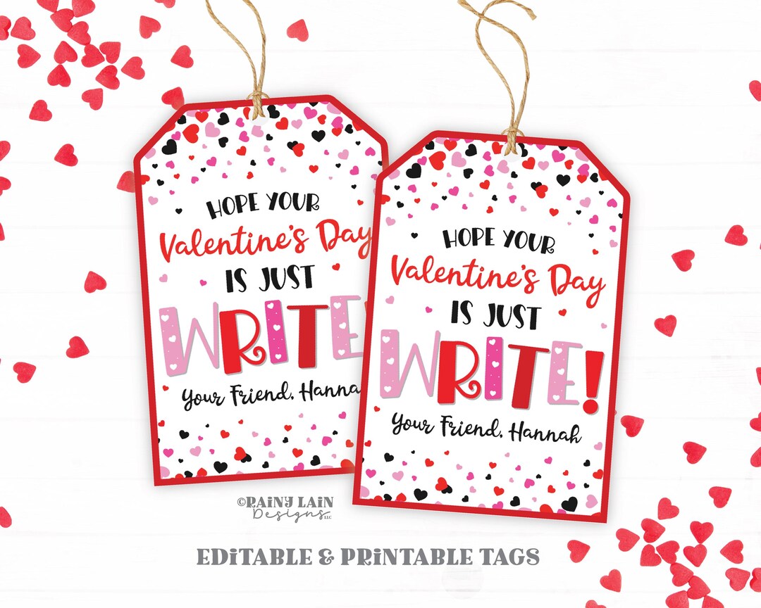 Gift From Teacher to Students, Pencil Valentine Tag, Boys Class ...