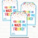 A-maze-ing Friend Tags, Maze Favor Tags, Maze Thank You Tags, Amazing ...